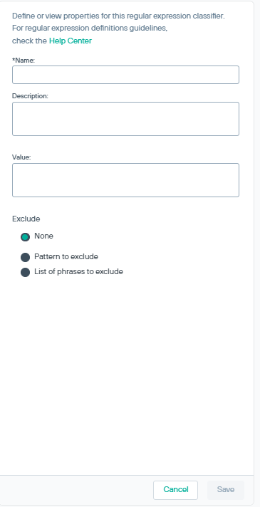 Create regular expression classifier